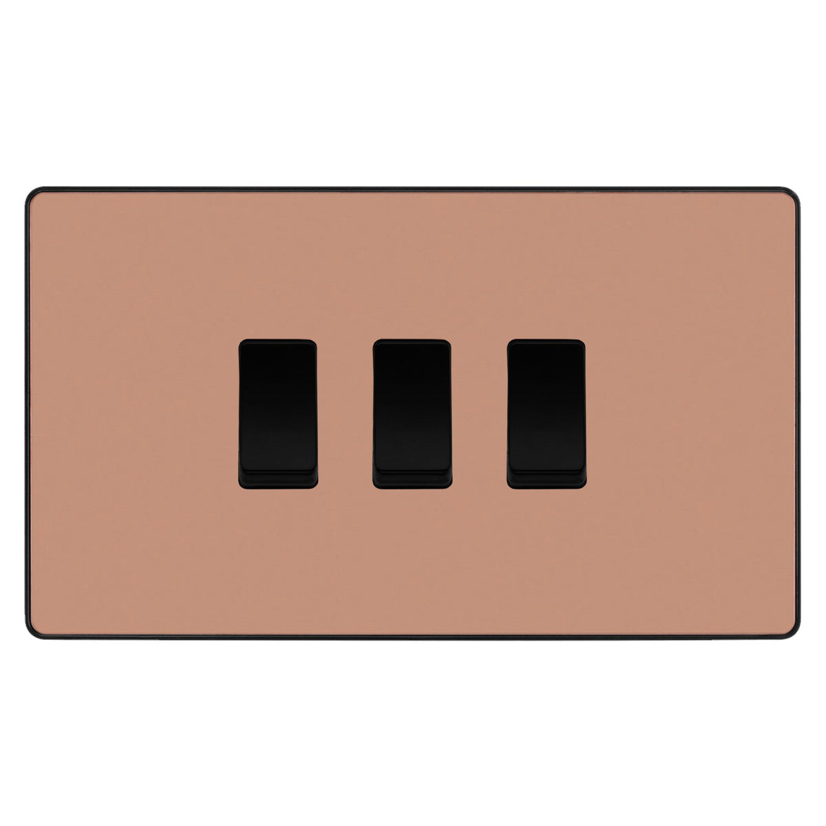 BG Evolve Polished Copper 3 Gang Custom Grid Switch 1x Intermediate 2x ...