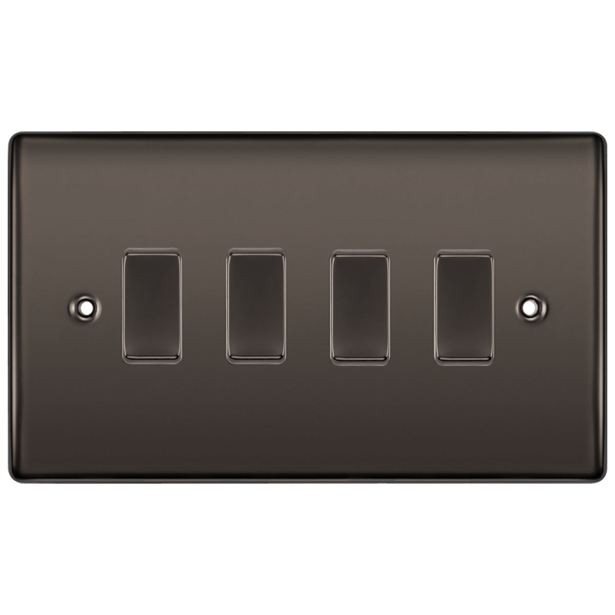 BG Black Nickel 4 Gang light Switch in Double Format Custom Grid Mirror ...