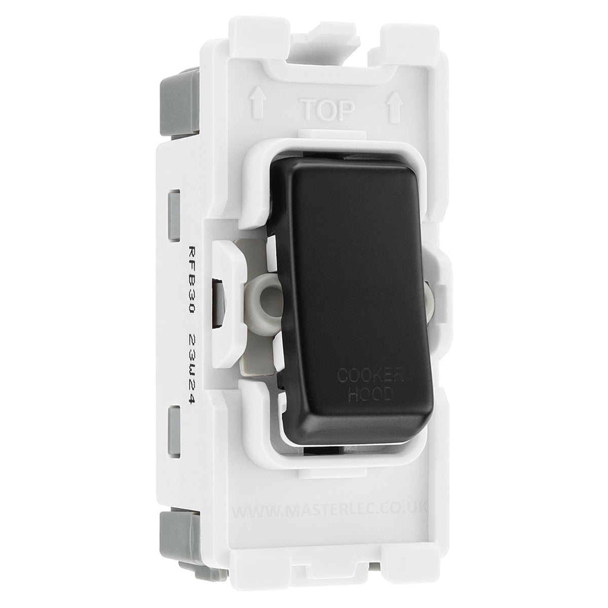 BG RRCHFB Matt Black 20 Amp Double Pole Appliance Grid Switch Labelled ...