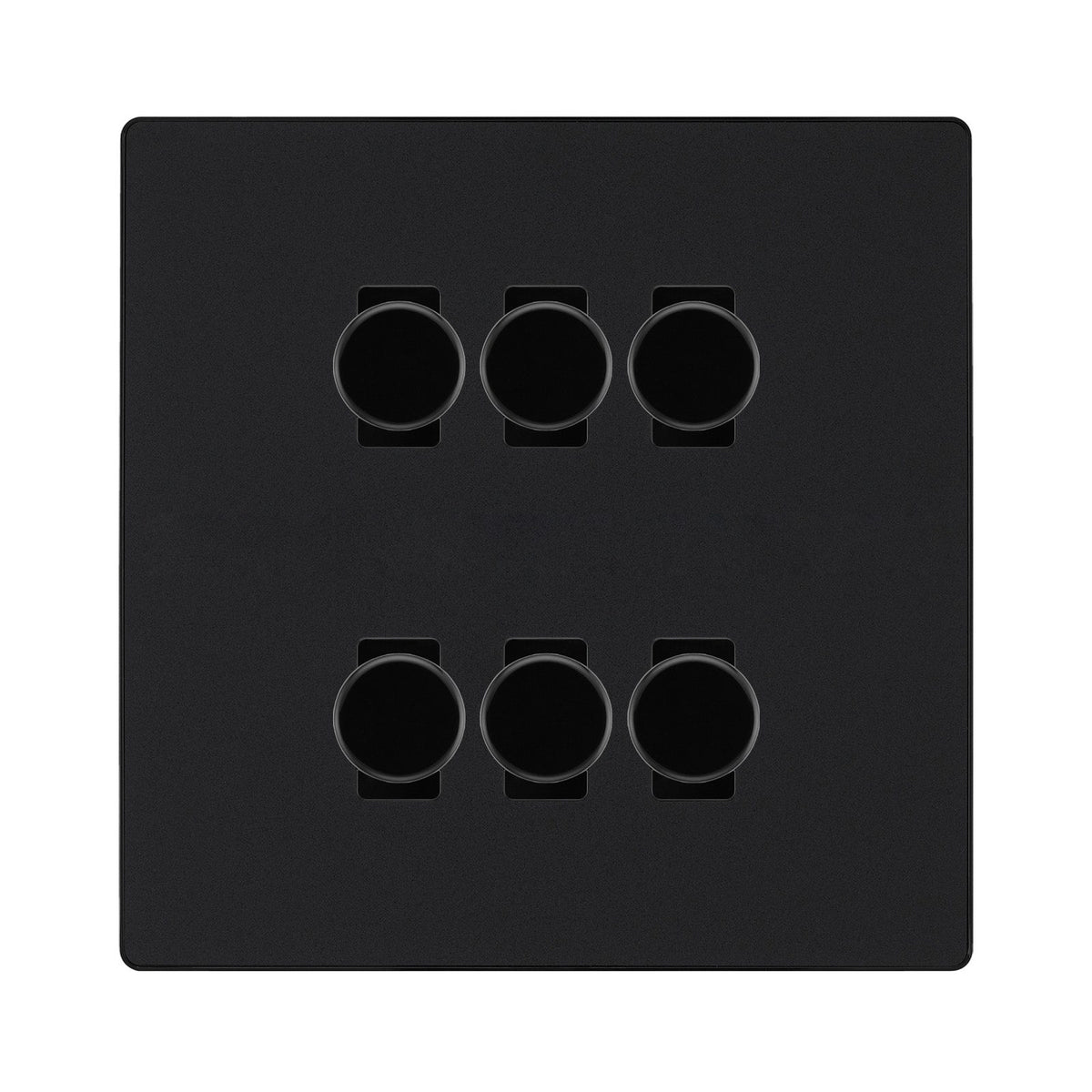 BG Evolve Matt Black 6 Gang Trailing Edge LED Dimmer Light Switch 2 Way ...