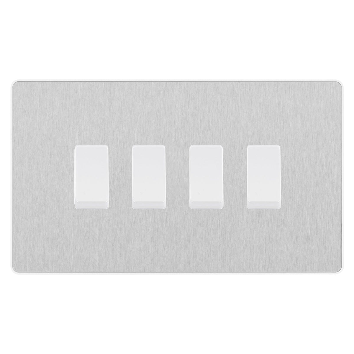 BG Evolve Brushed Steel 4 Gang Light Switch 2x Intermediate 2x 2 Way ...